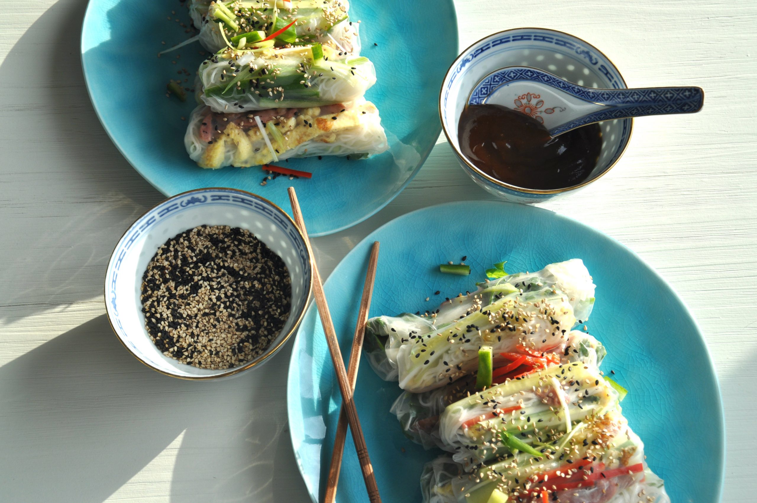 Feestelijke spring rolls met eend of garnaal (recept)