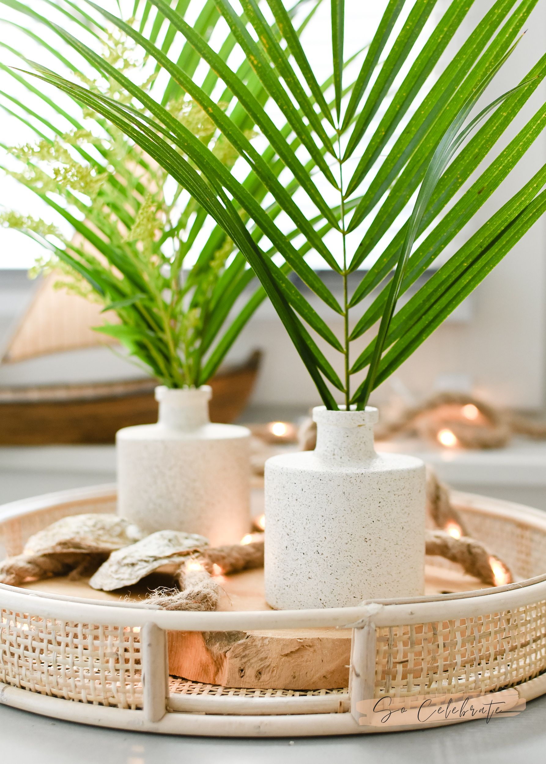 DIY | Zomer decoratie zelf maken: 'beachy' vaasjes - So Celebrate!